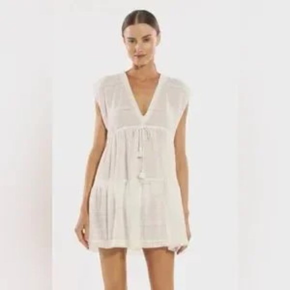 Robin Piccone | Swim | Robin Piccone Ivory Crochet Trim Swim Cover Up ...